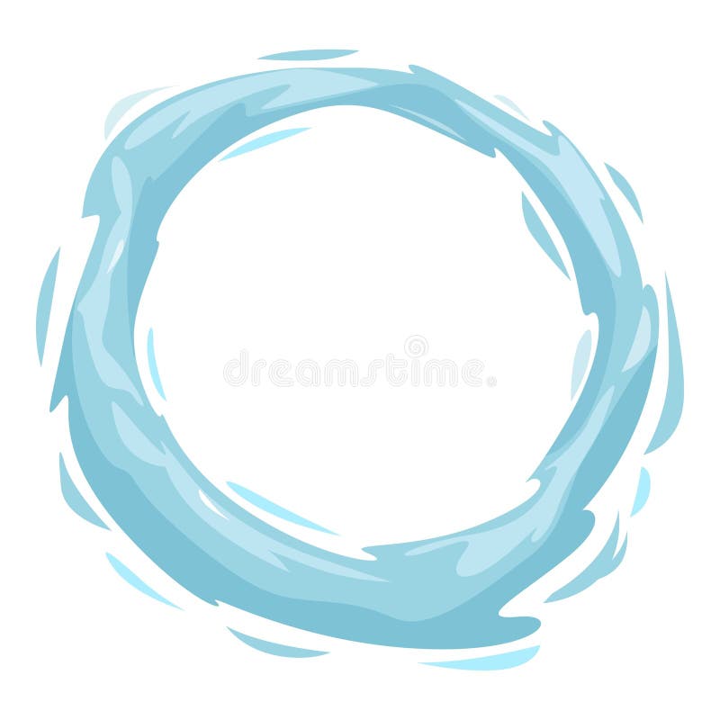 Blue Water Flowing Forming Circular Shape Frame Stock Vector ...