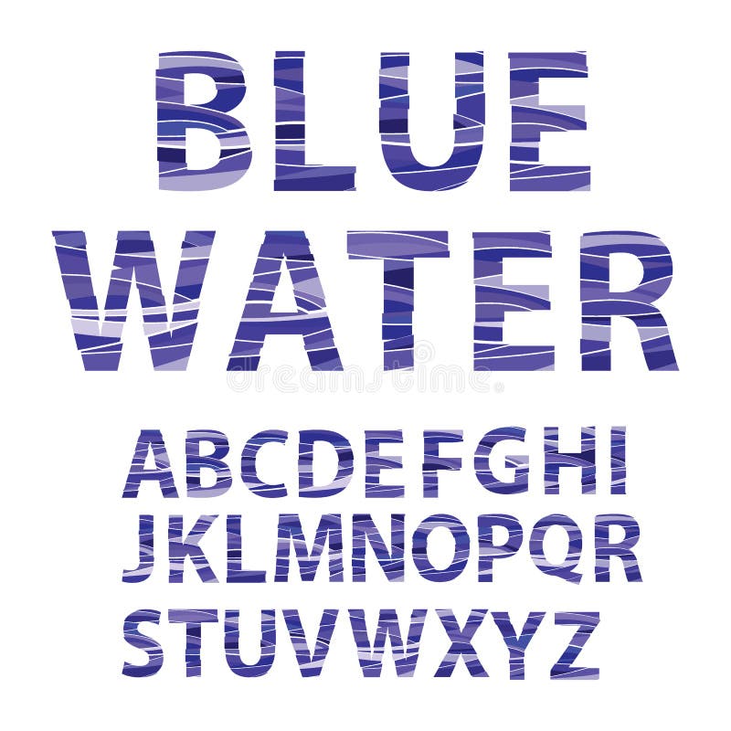 Blue water fonts vector stock vector. Illustration of logo - 157488018