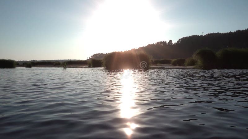The Rays of the Sun are Reflected in the Forest Lake. the Forest Area ...