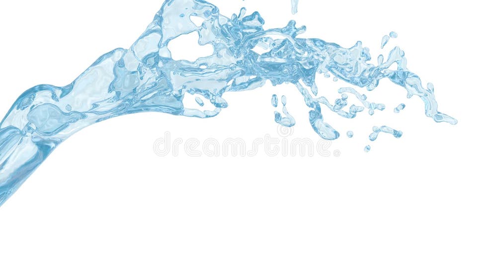 Blue Water Jet Stream on White Super Slow Motion 1000 Fps 3d Stock ...