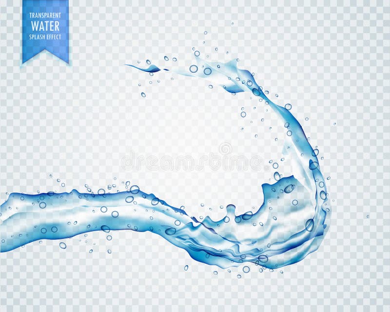 Blue Water Liquid Splash on Transparent Background Stock Vector ...