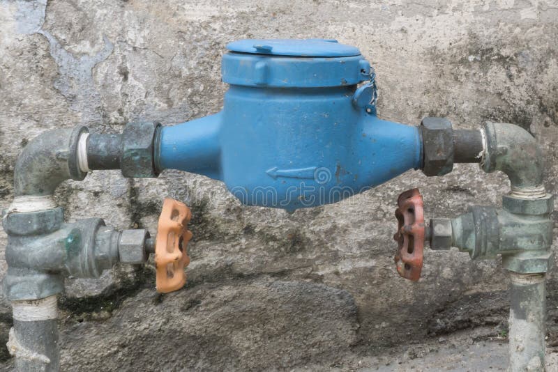 Gas meter and valve stock photo. Image of relief, pipe - 10064702