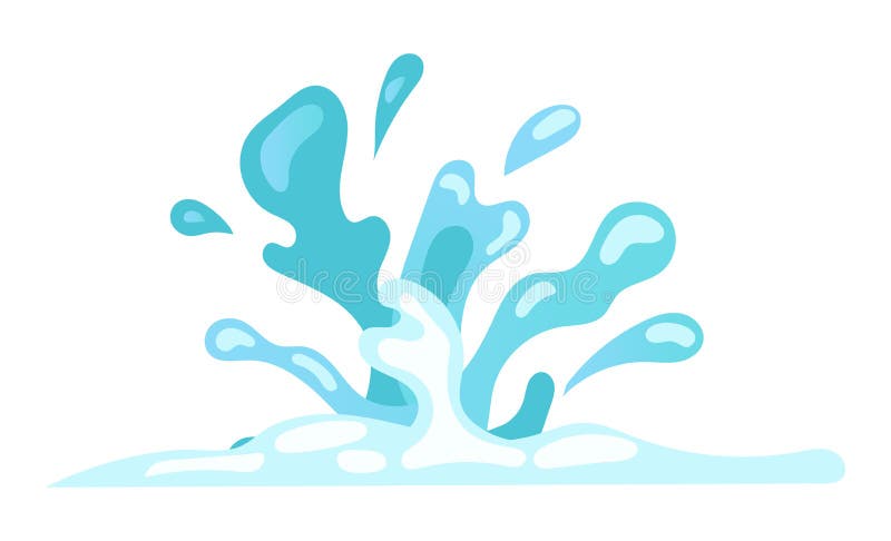 Blue Water Motion Effect with Flowing Splashes and Drops Stock Vector ...