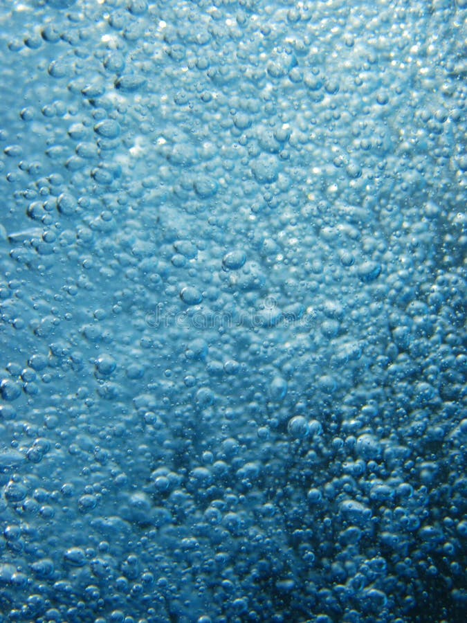 Blue Water with Oxygen Bubbles Texture Stock Photo - Image of ...