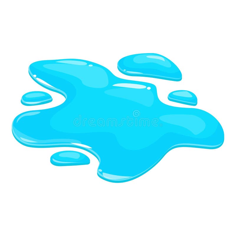Blue Water Puddle Spilling on the Ground Stock Vector - Illustration of ...