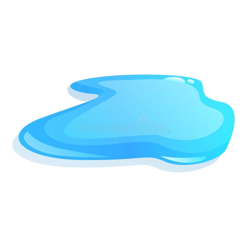 Blue Water Puddle Spreading on the Ground Stock Illustration ...