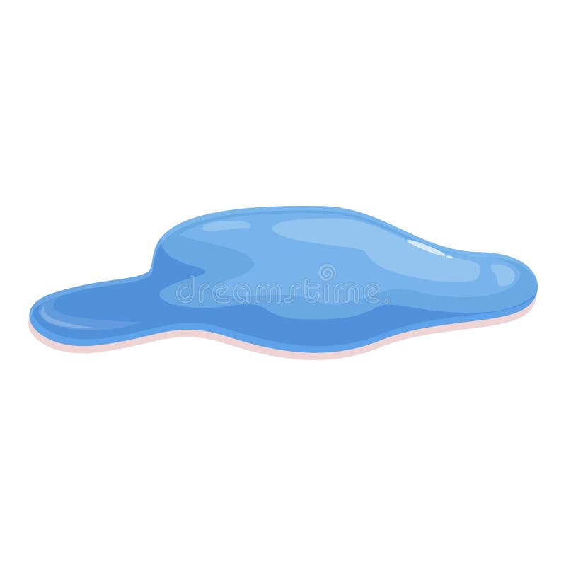 Blue Water Puddle Spreading on the Ground Stock Illustration ...