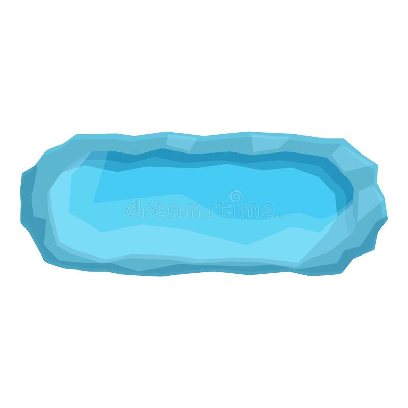 Blue Water Puddle Surrounded by Gray Stones Stock Vector - Illustration ...