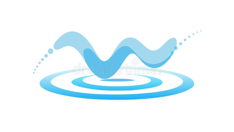 Blue Water Ripple and Splash, Dynamic Liquid Movement Vector Graphic ...