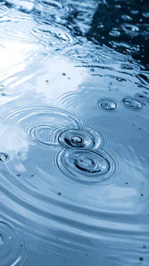 Blue Water Ripples with Rain Drops Texture Stock Illustration ...