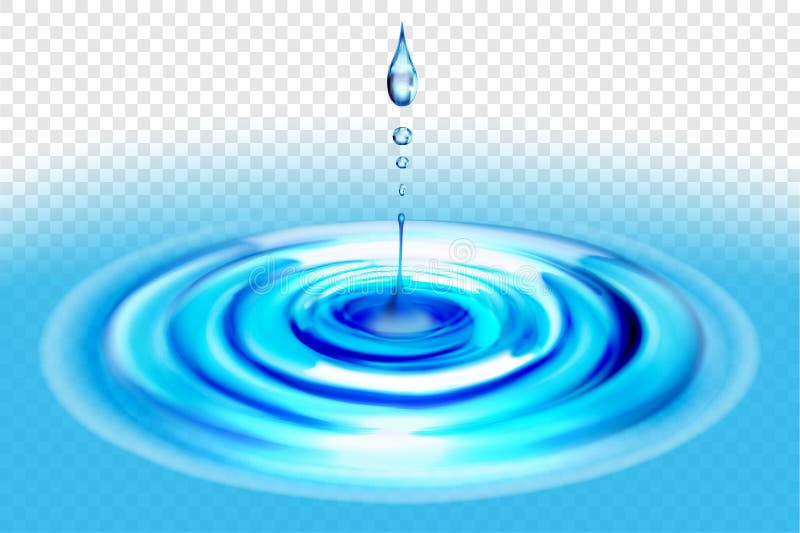 Blue Water with Round Waves. Water Drops Stock Vector - Illustration of ...