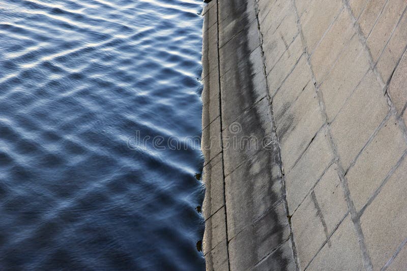 Blue Water S Edge and Granite Embankment of Moscow River Stock Photo ...