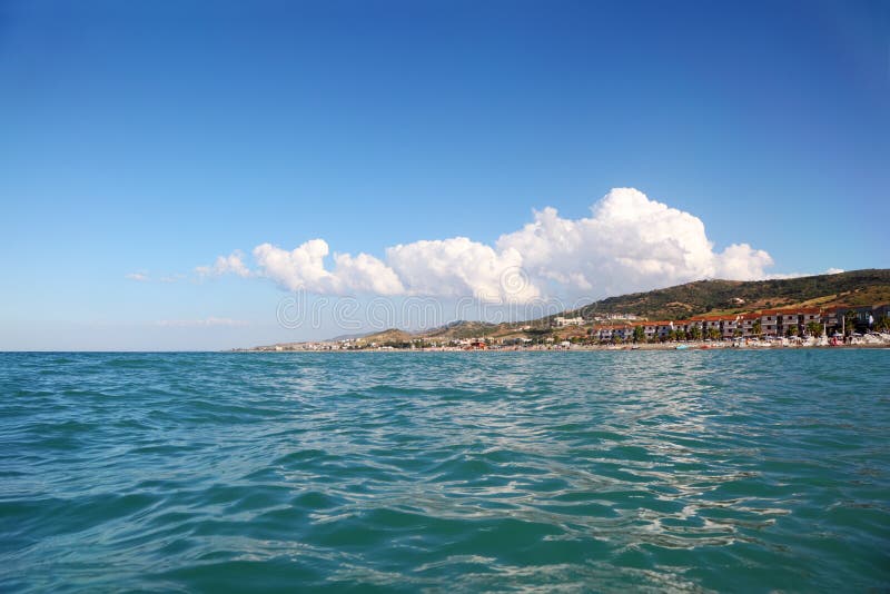 Blue Water of Sea, Far Away Beach Stock Image - Image of crash, beach ...