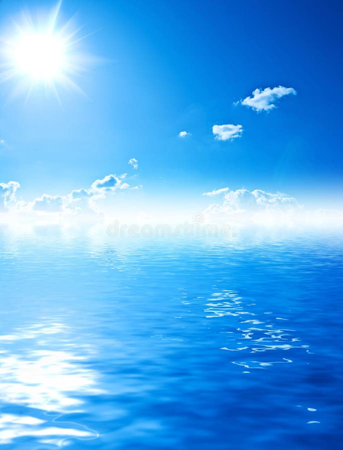 Blue sky clouds and water stock image. Image of water - 15659991