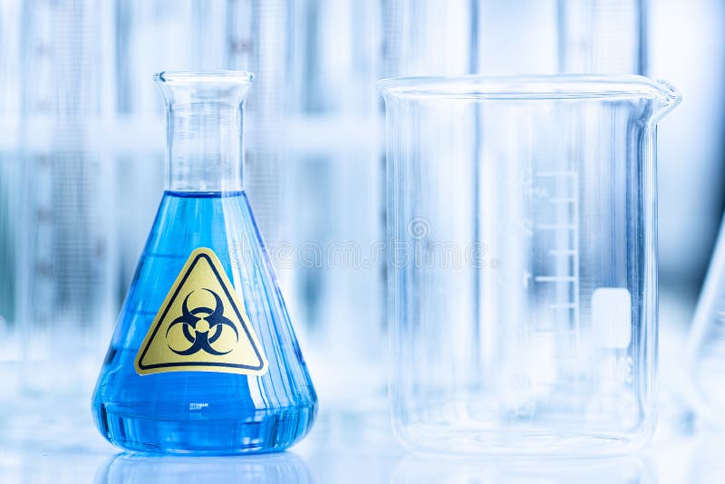 Blue Water Solution in Glass Stock Photo - Image of health, copy: 176764684