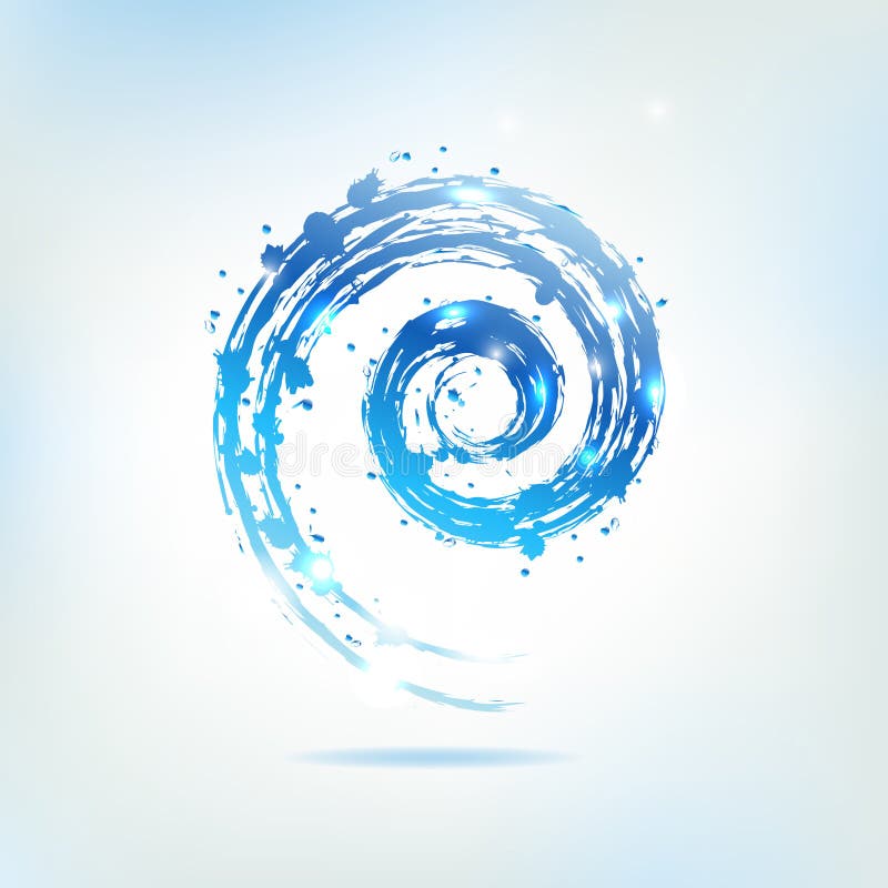 Shell Spiral Pattern in Blue Stock Illustration - Illustration of ...
