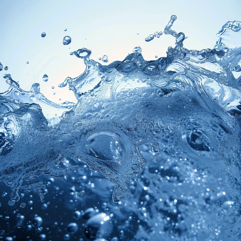 Blue Water Splash Abstract with Bubbles, Ideal for Graphic Projects ...