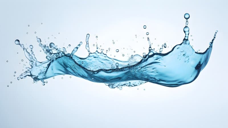 Blue Water Splash with Air Bubbles and Liquid Drops Stock Illustration ...