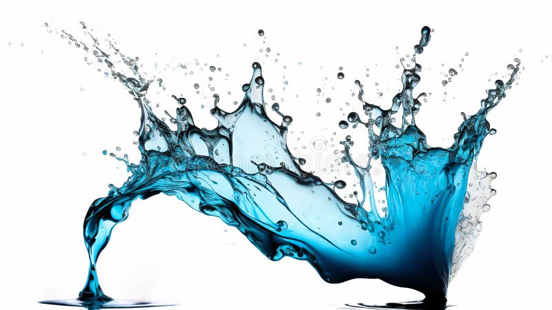 Blue water splash art stock illustration. Illustration of bubbles ...