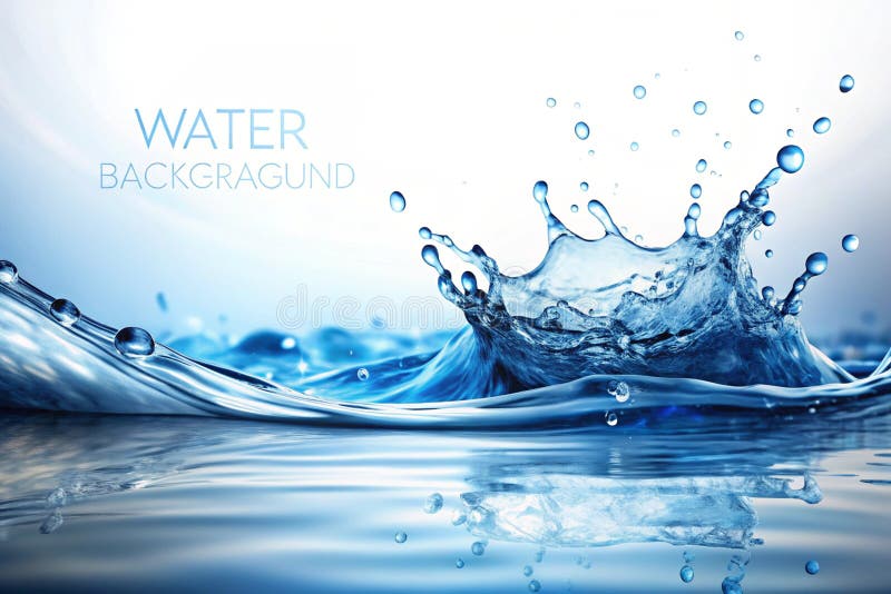 Blue Water Splash Background with Copy Space Stock Illustration ...