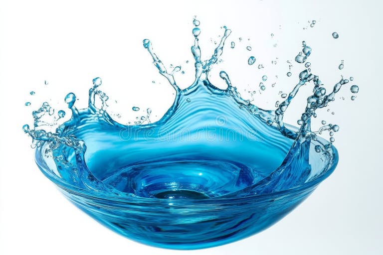 Blue Water Splash in Bowl, Dynamic Composition, High-Resolution Image ...