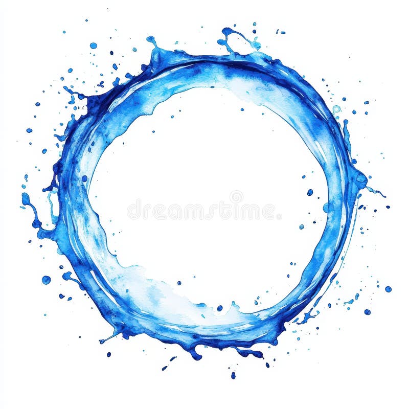Blue Water Splash Circle Abstract Art Design Stock Illustration ...
