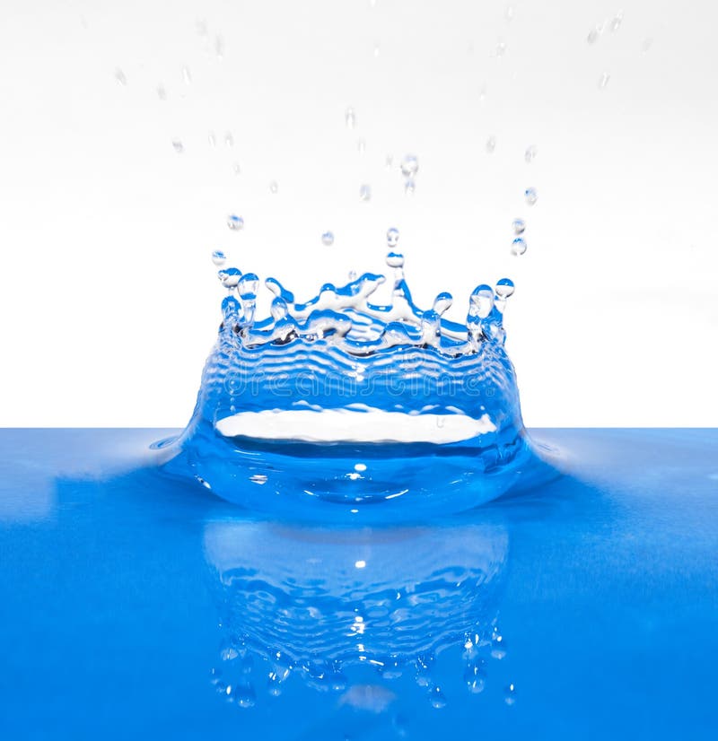 Blue water splash crown stock image. Image of isolated - 17994725