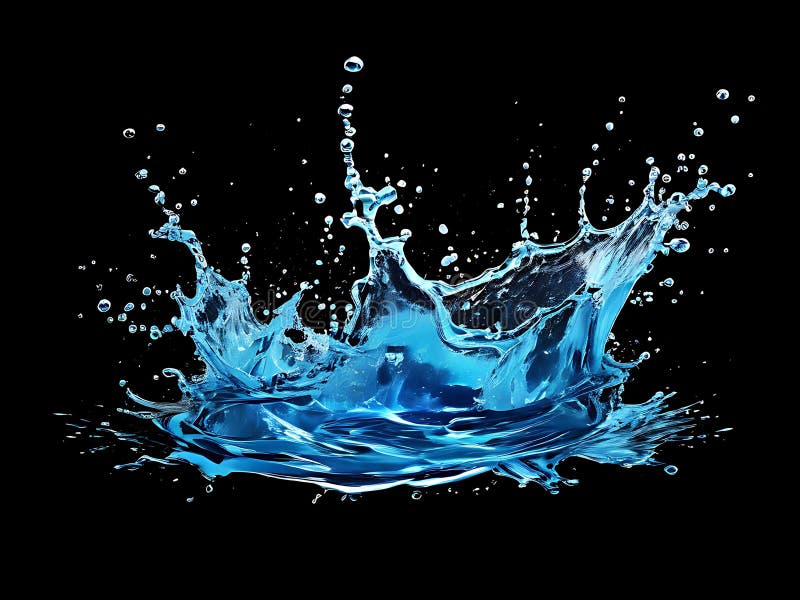 Blue Water Splash Cut Out Generative AI Stock Illustration ...