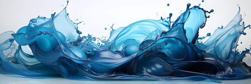 Blue Water Splash Effect. Blue Liquid Floating in the Air. Ai Generated ...