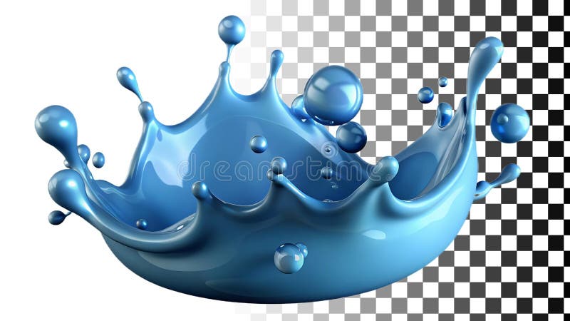 Blue Water Splash, Fluid, Dynamic and Abstract Design Png Transparent ...