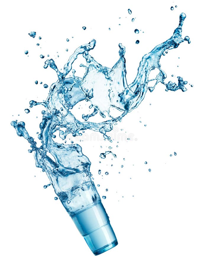 Blue Water Splash In Glass Isolated Stock Image - Image of refreshing ...