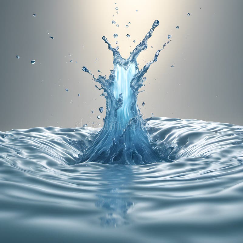 Blue Water Splash on Gradient Background Stock Illustration ...
