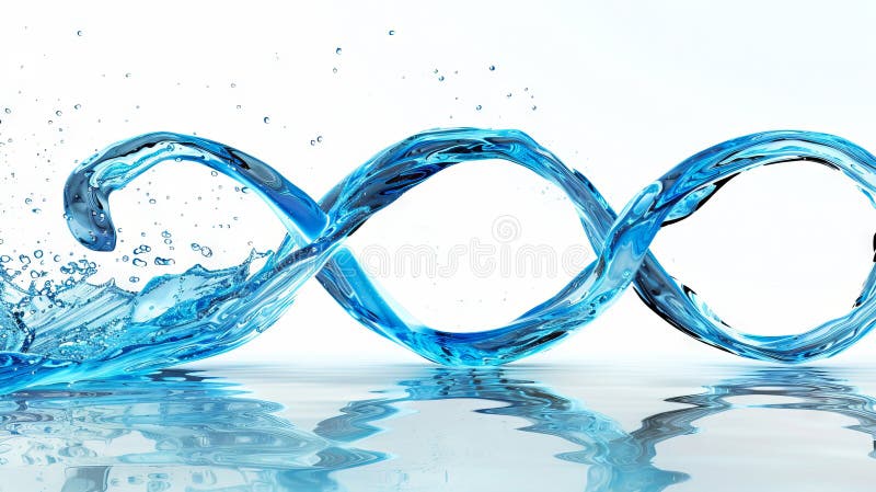 A Blue Water Splash with an Infinity Symbol Stock Photo - Image of ...
