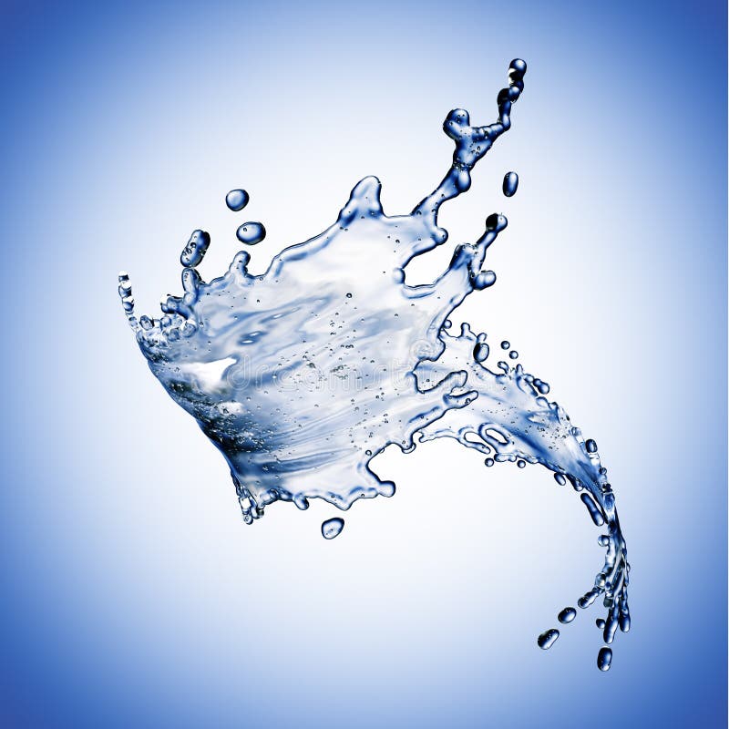 Blue Water Splash Isolated on Blue Background Stock Illustration ...