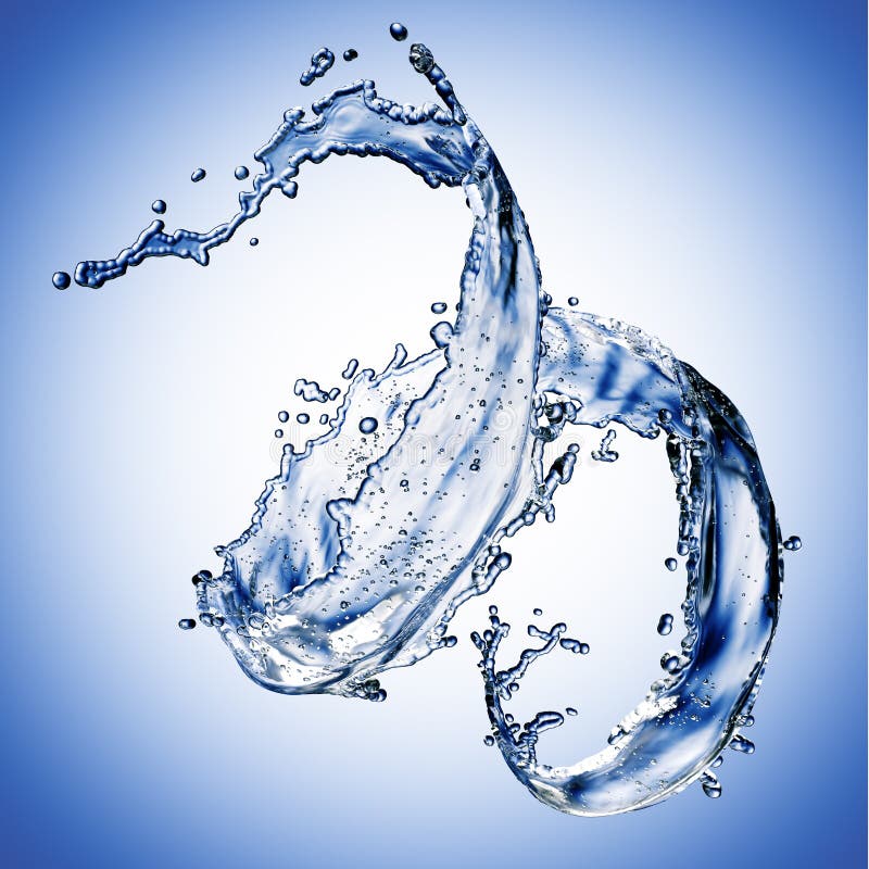 Blue Water Splash Isolated on Blue Background Stock Illustration ...