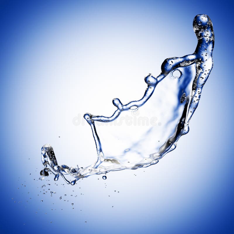 Blue Water Splash Isolated on Blue Background Stock Photo - Image of ...