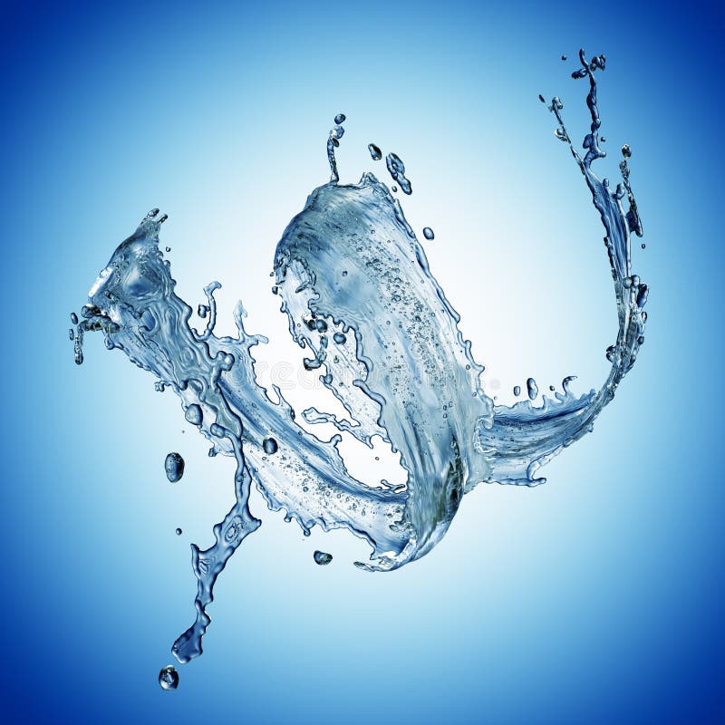 Blue Water Splash Isolated on White Background Stock Illustration ...