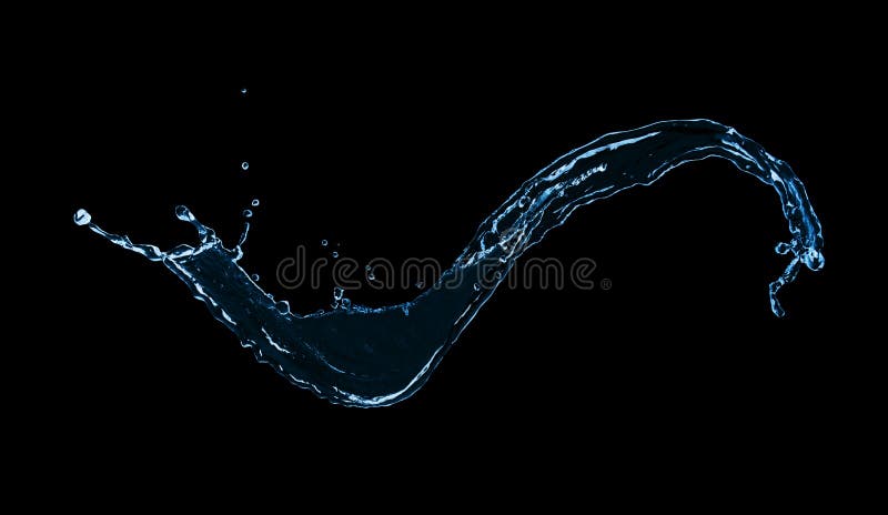 Blue Water Splash Isolated on Black Background Stock Photo - Image of ...