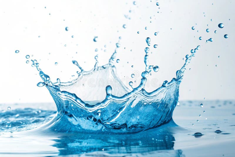 Blue Water Splash on White Background Stock Illustration - Illustration ...