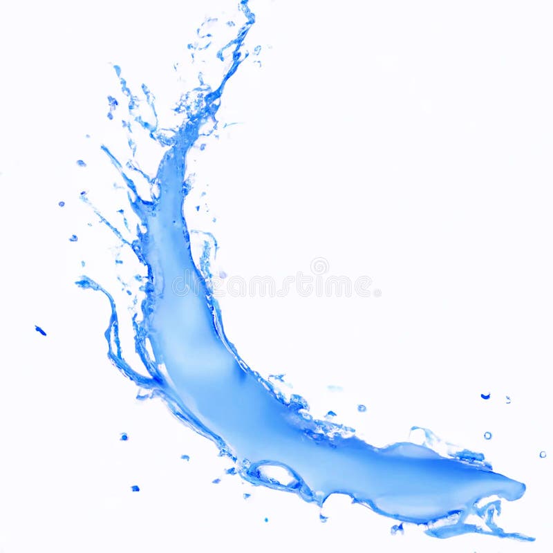 Blue water splash isolated stock image. Image of macro - 258757303
