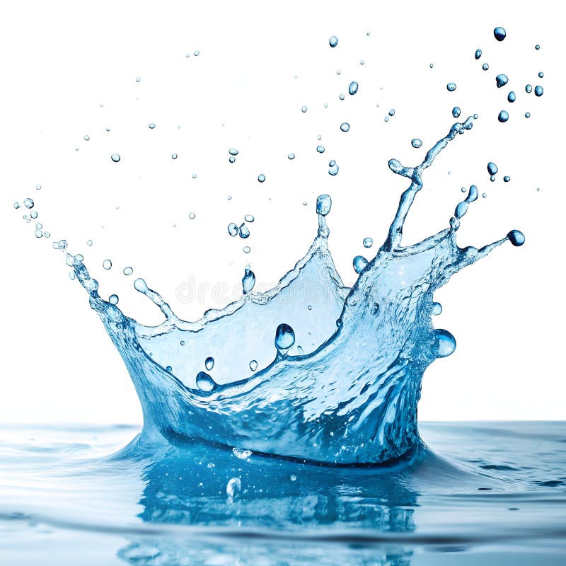 Blue Water Splash Isolated on White Background Stock Illustration ...