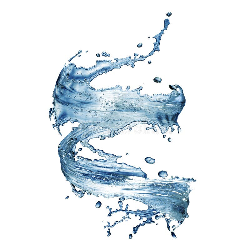 Blue Water Splash Isolated on White Background Stock Illustration ...
