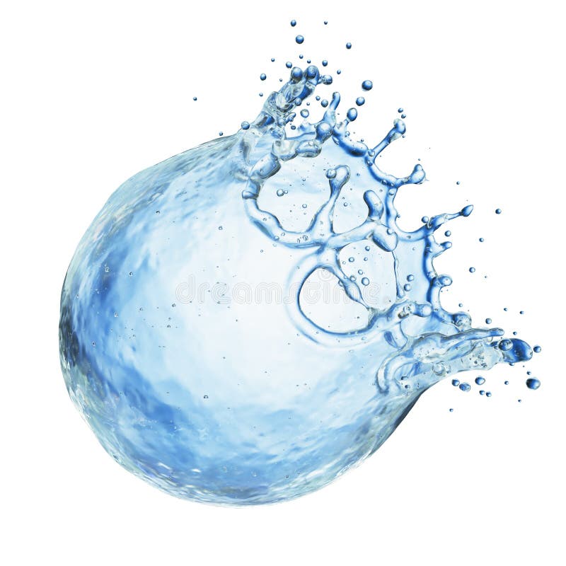 Blue Water Splash Isolated on White Background Stock Illustration ...