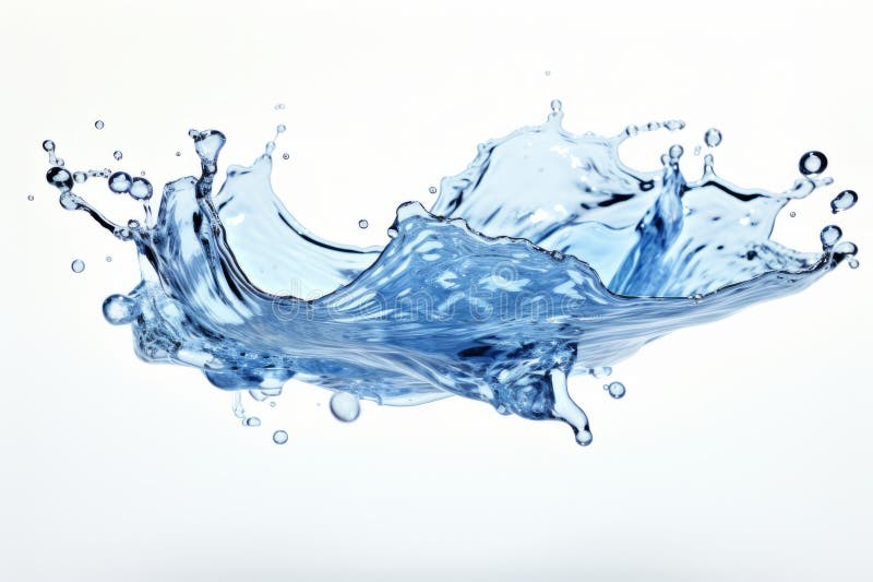 Blue Water Splash Isolated on White Background with Clear Edge Lines ...