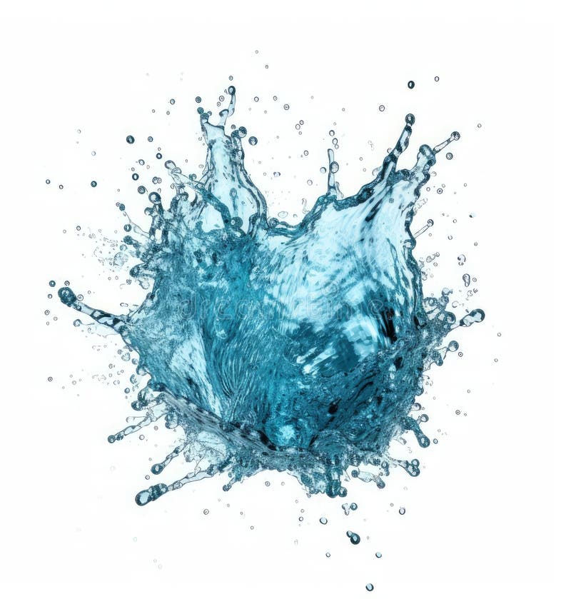 Blue Water Splash Isolated on White Background with Clipping Path and ...