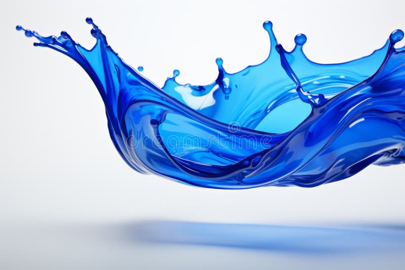 Blue Water Splash Isolated on White Background Design Element with ...