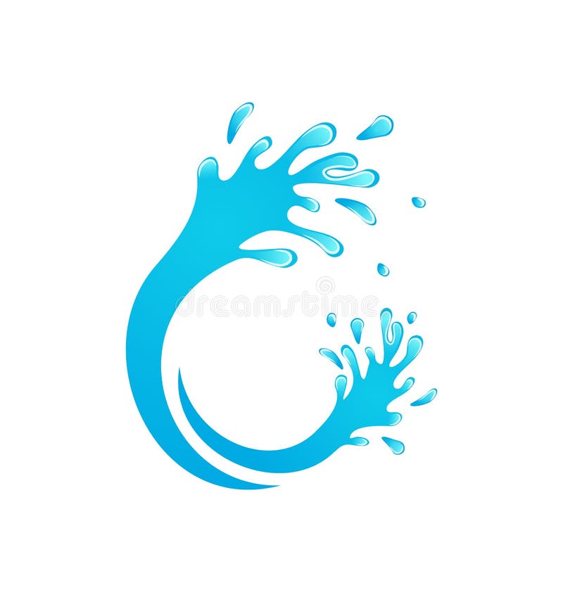 Blue Water Splash Isolated on White Background Stock Vector ...