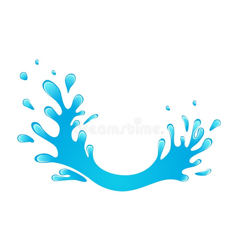 Blue Water Splash Isolated on White Background Stock Vector ...