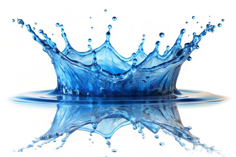 Blue Water Splash Isolated on White Background Stock Image - Image of ...