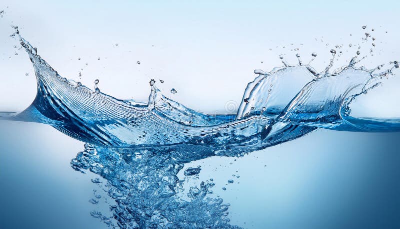Blue Water Splash Refreshing Power Stock Illustration - Illustration of ...